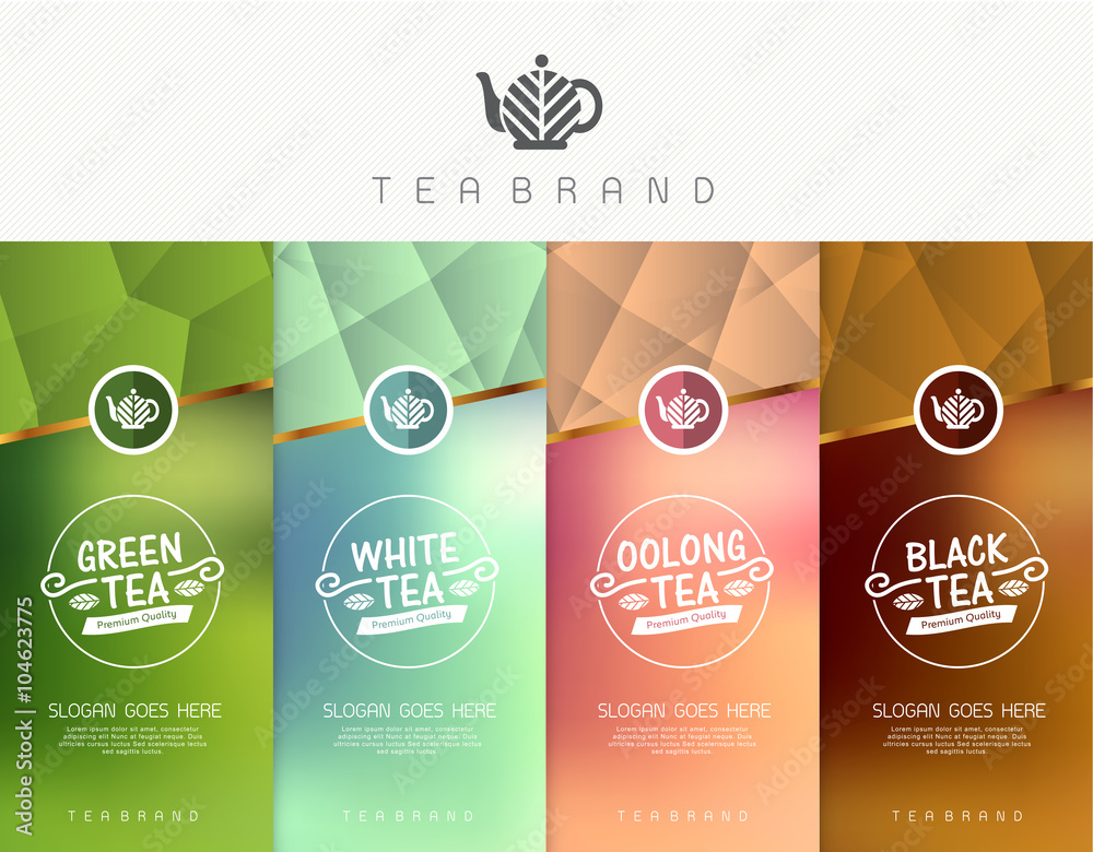 Vector set of templates packaging tea, logo, label, banner, poster ...