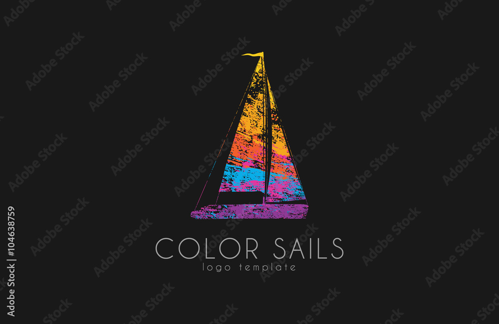 Vetor de Sails logo. Color sails. Boat logo. Sailing logo design. Logo ...