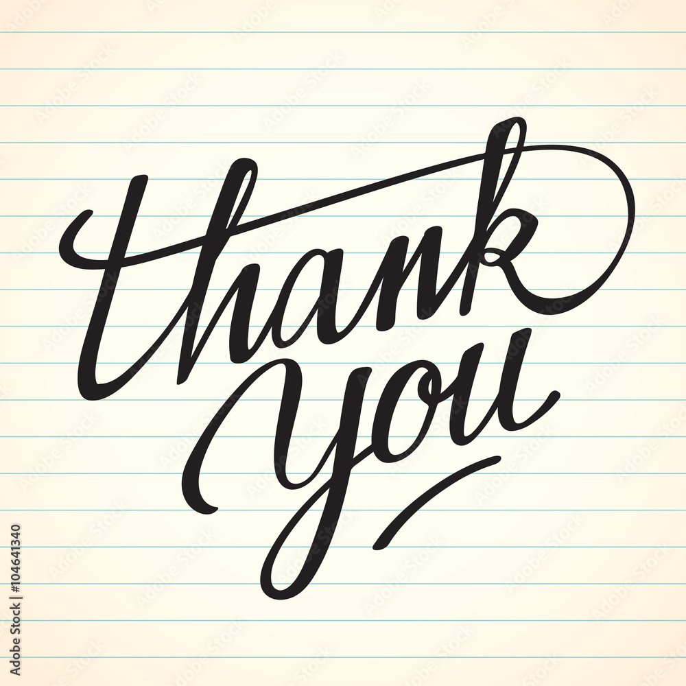 Lettering Thank You : Vector Illustration Stock Vector | Adobe Stock