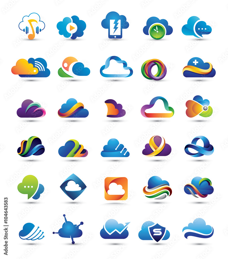 30 Best 3D Internet Cloud Logo Elements Stock Vector | Adobe Stock