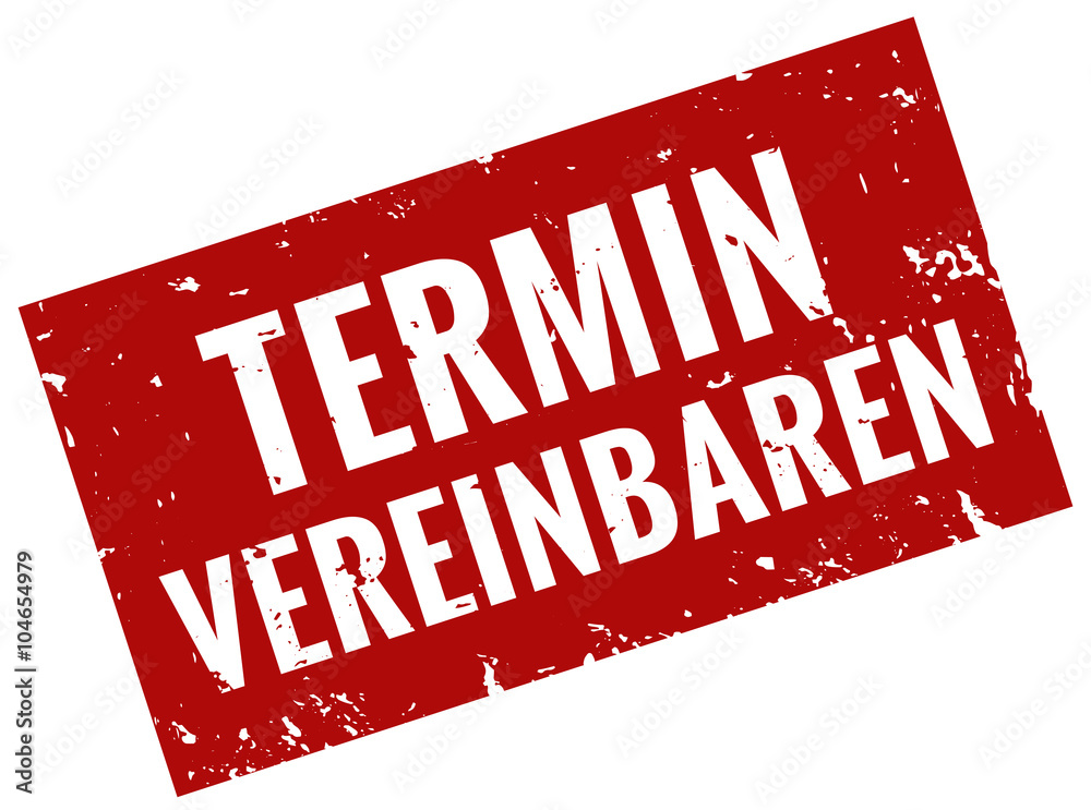 Termin vereinbaren Stempel rot grunge Stock-Vektorgrafik | Adobe Stock