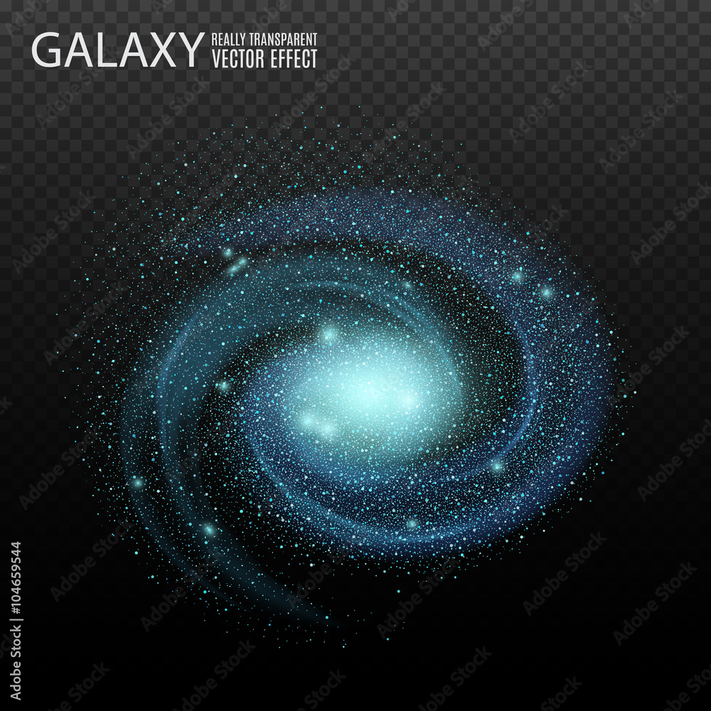 Galaxy. Really transparent vector galaxy effect. Spiral galaxy. Galaxy ...