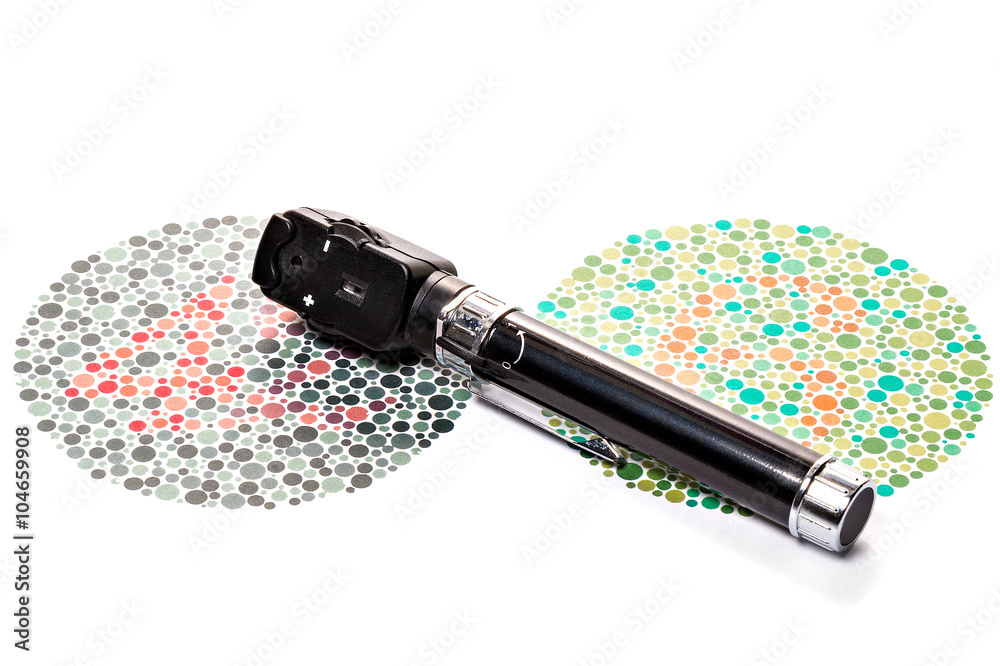 Color vision test chart, and Ophthalmoscope Stock Photo | Adobe Stock