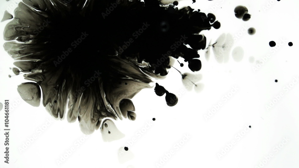 Ink Reveal Bleeds In Slow Motion. Ink bleeds filmed in slow motion on ...