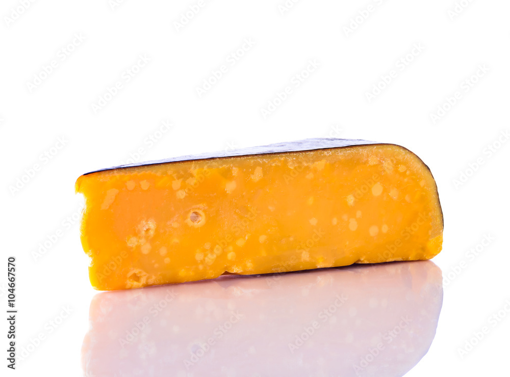 Aged Gouda Cheese on White Background Stock Photo | Adobe Stock