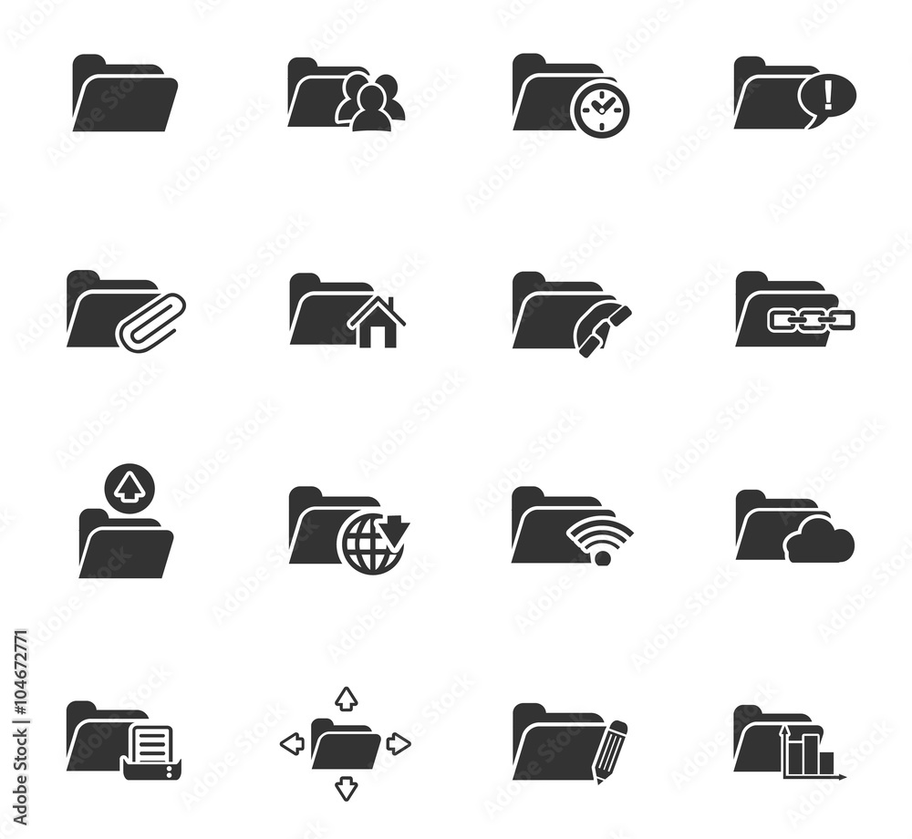 folder icon set Stock Vector | Adobe Stock