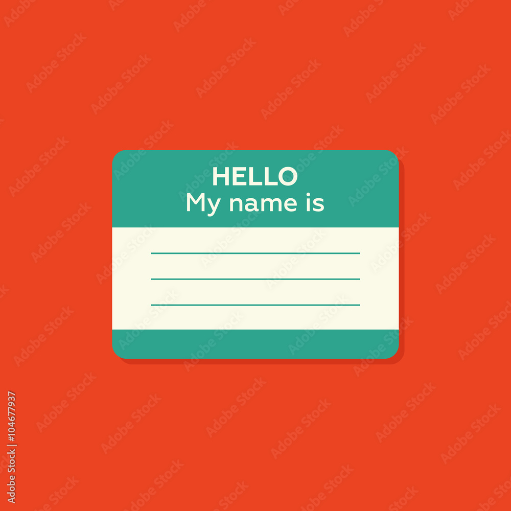 Hello my name is card, Label sticker, introduce badge welcome Stock ...