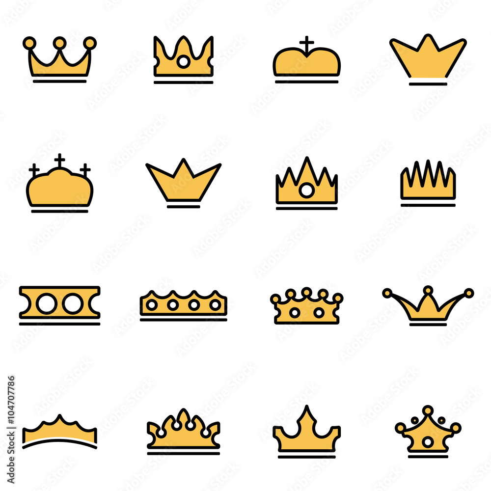 Trendy flat line icon pack for designers and developers. Vector line ...