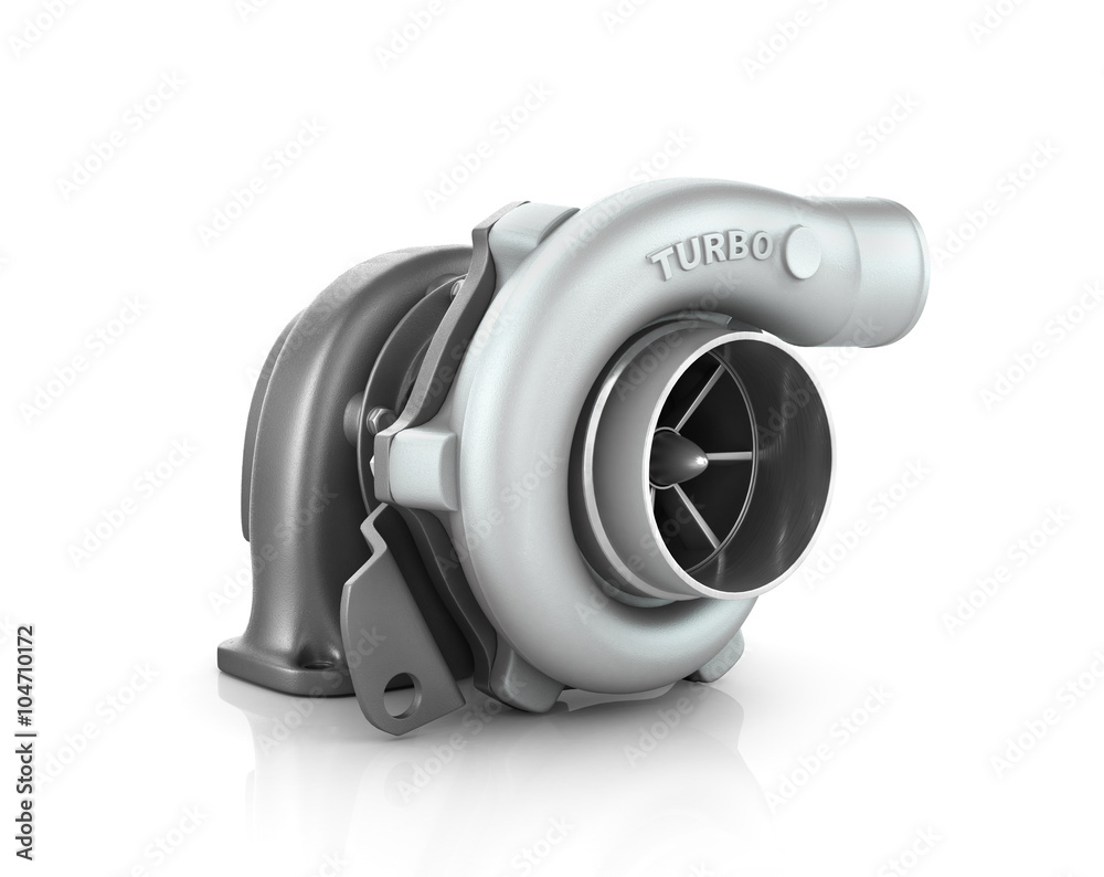 Poster Steel turbocharger isolated on white background High resolution ...