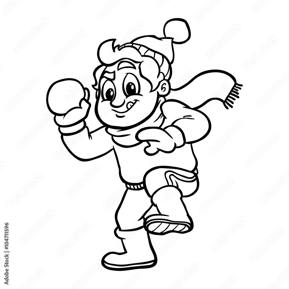 Kid throwing snowball vector illustration Stock Vector | Adobe Stock