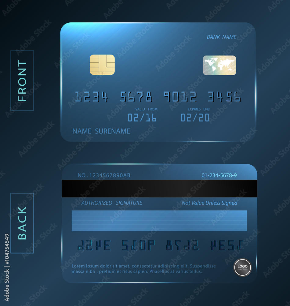 Vector/Shiny crystal credit debit card design template,To adapt idea ...
