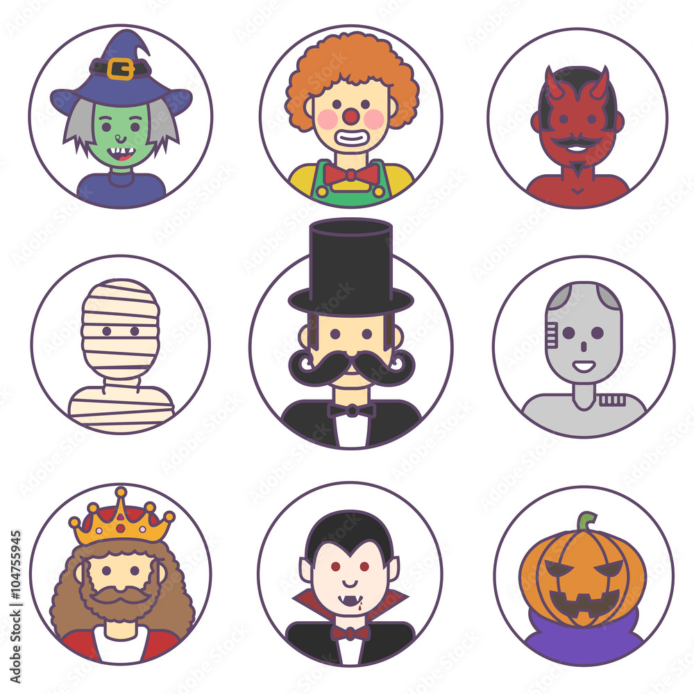 Vector set monster avatar. Different character icons. Stock Vector ...