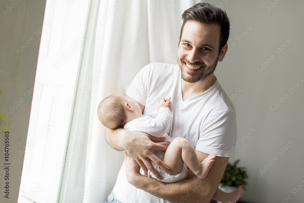 Father and newborn baby Stock Photo | Adobe Stock