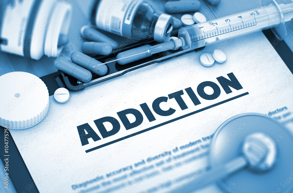 Addiction, Medical Concept with Selective Focus. Addiction Diagnosis ...