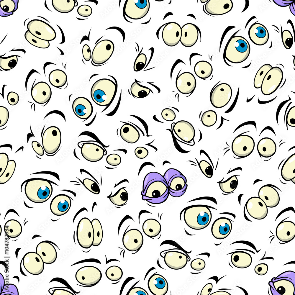 Cartoon eyes seamless pattern background Stock Vector | Adobe Stock