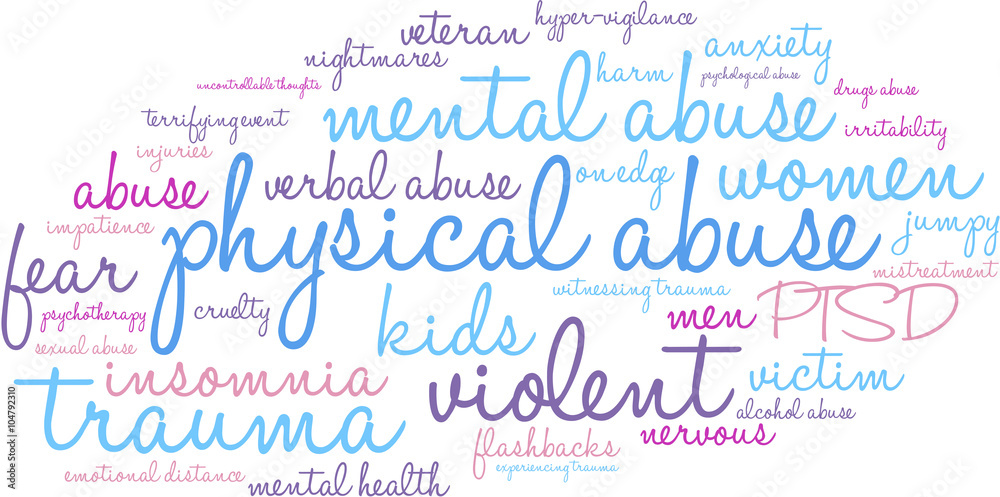 Physical Abuse Word Cloud on a white background. Stock Vector | Adobe Stock