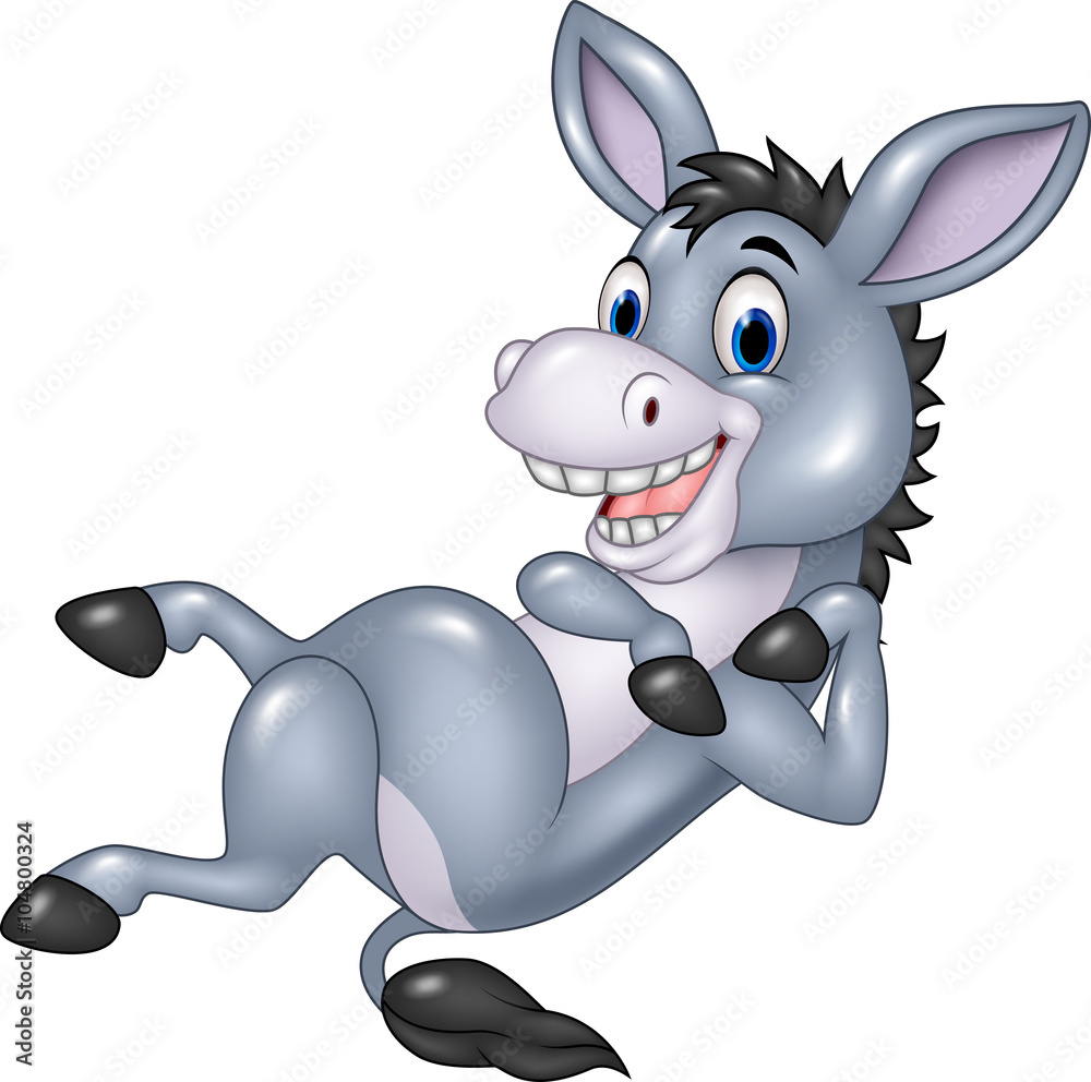 Cartoon happy donkey isolated on white background Stock Vector | Adobe ...