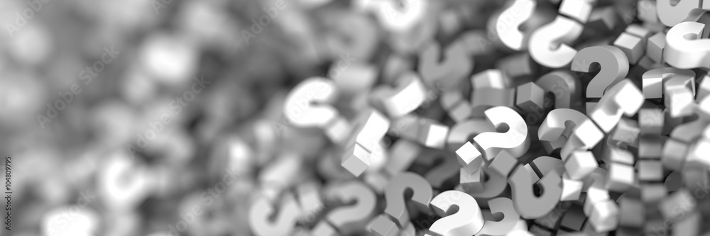 Infinite question marks, original three dimensional illustration. Stock ...