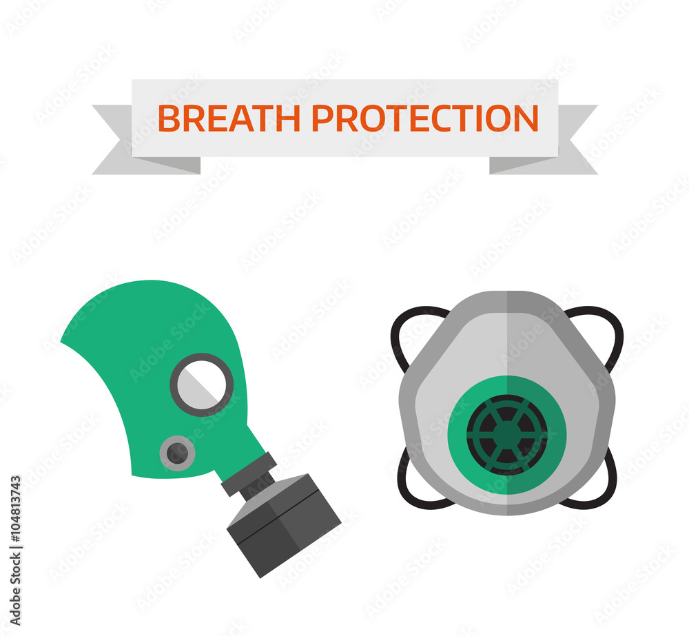 Respiratory protection vector illustration Stock Vector | Adobe Stock