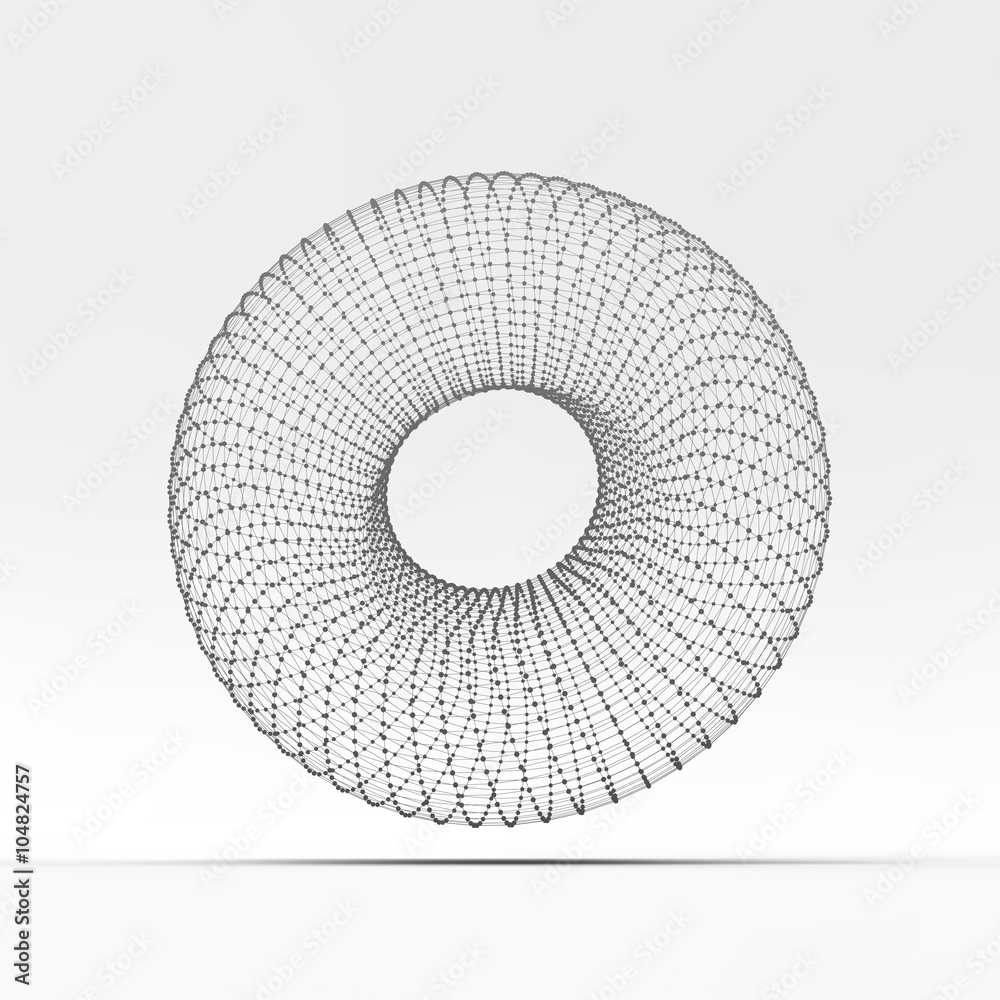 Torus Molecular Lattice Connection Structure 3d Vector Illustration Stock Vector Adobe Stock