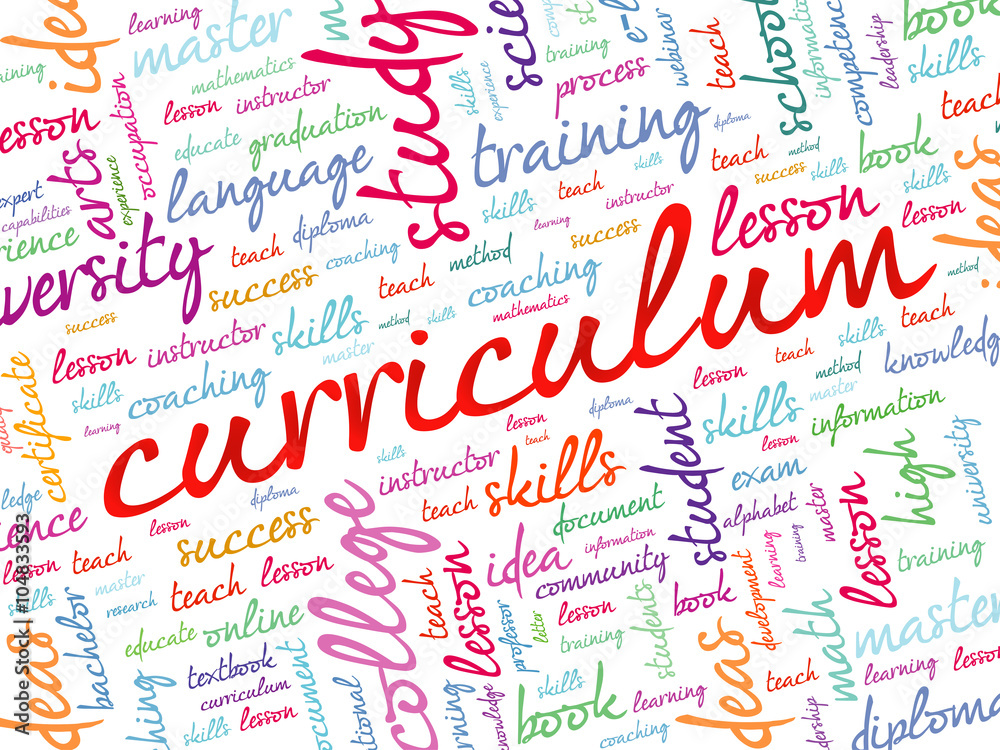 CURRICULUM word cloud, education business concept background Stock ...