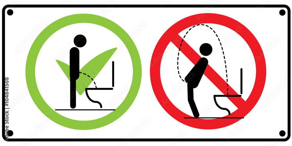 Toilet rules stickers set Stock Vector | Adobe Stock