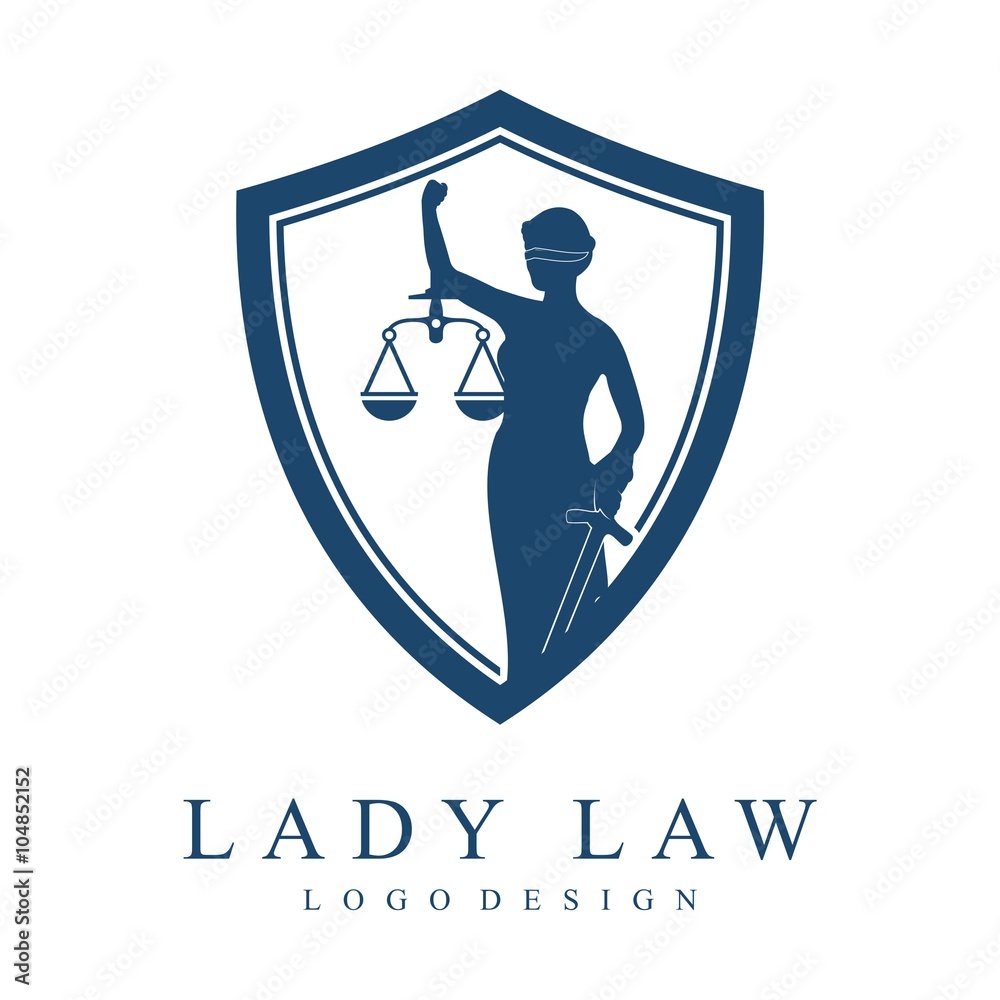 Shield Design of Lady Justice Stock Vector | Adobe Stock