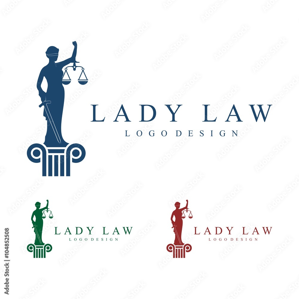 Lady Justice Logo, Lady Law Logo, Lady Justice on a Pillar Stock Vector ...