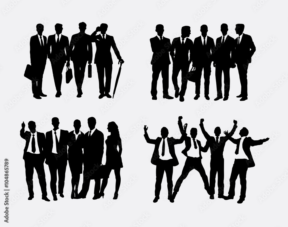 Businessman and business woman group silhouette 1. Good use for symbol ...