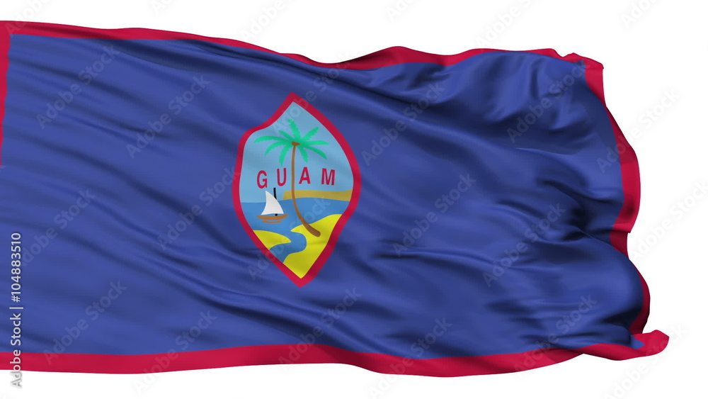 Guam Flag Realistic Animation Isolated on White Seamless Loop - 10 ...