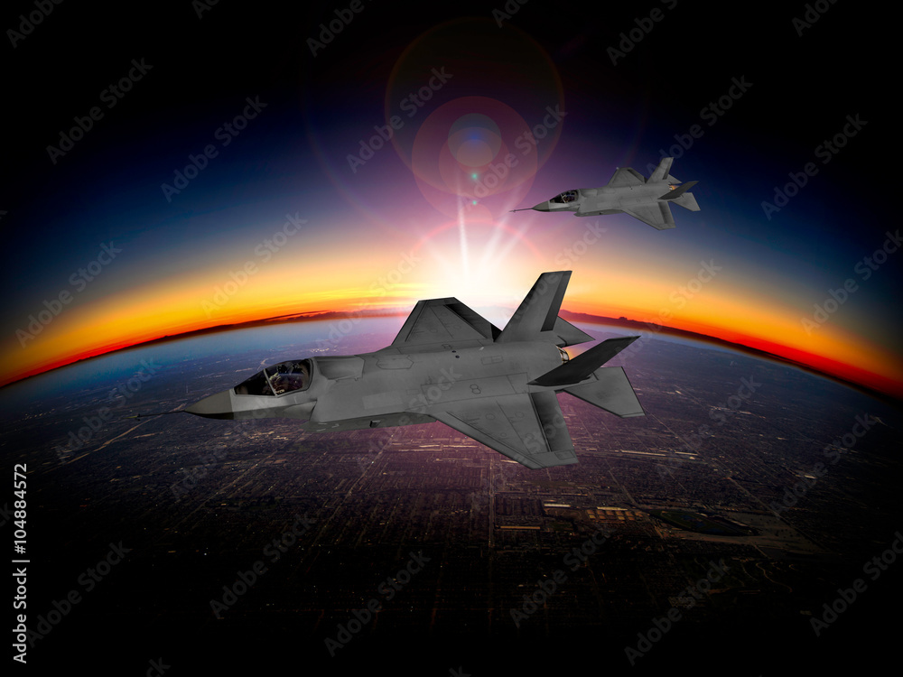 F-35 modern stealth fighter Stock Illustration | Adobe Stock