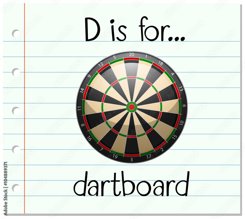 Flashcard letter D is for dartboard Stock Vector | Adobe Stock Flashcard letter D is for dartboard Stock Vector | Adobe Stock