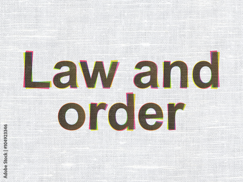 Law concept: Law And Order on fabric texture background Stock ...