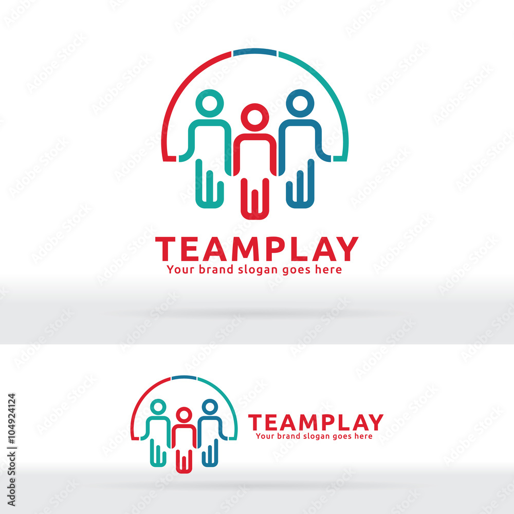 Team Work Play Logo. Community sign. Unity symbol. Team work company ...