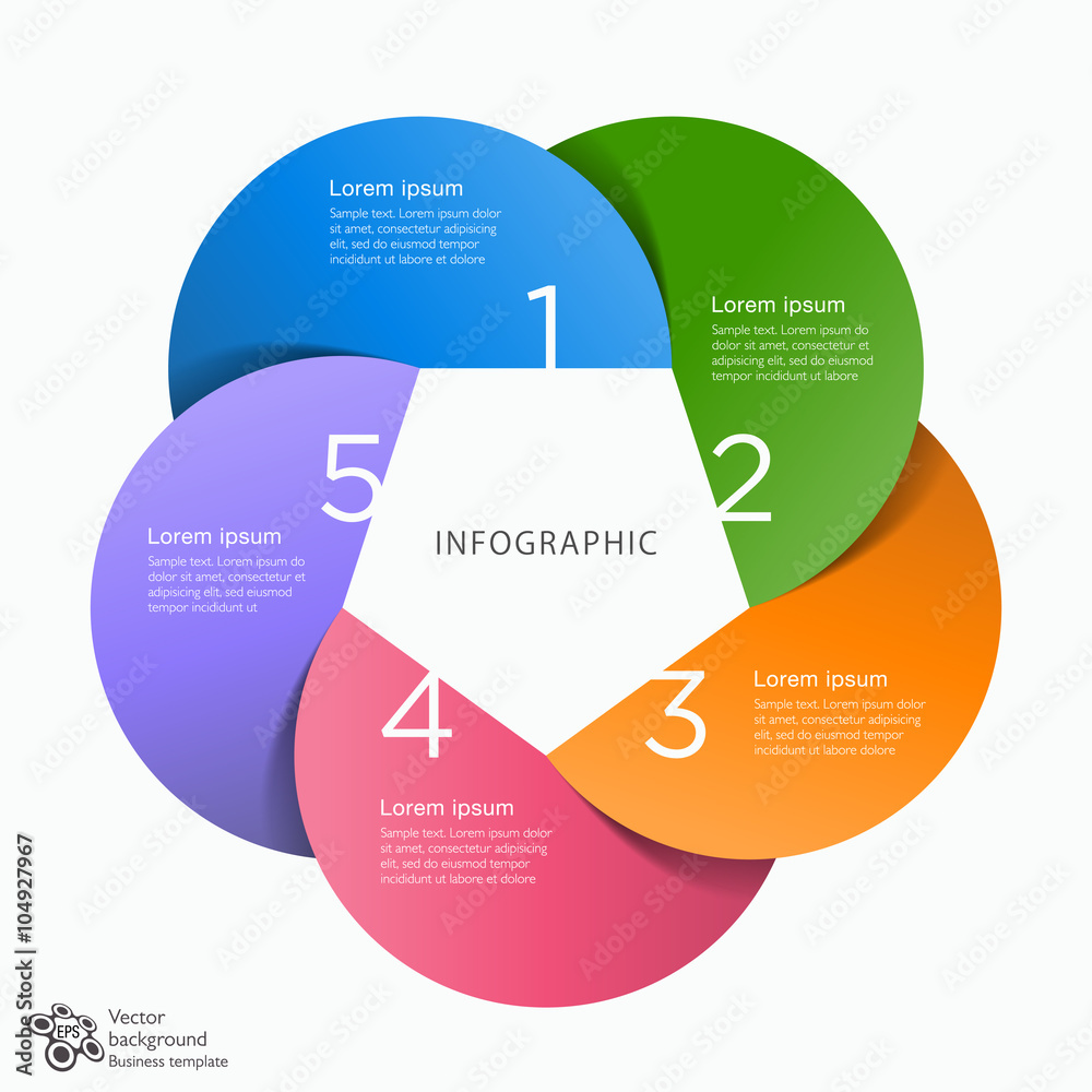 Infographic Vector Background 5-Step Process Stock Vector | Adobe Stock