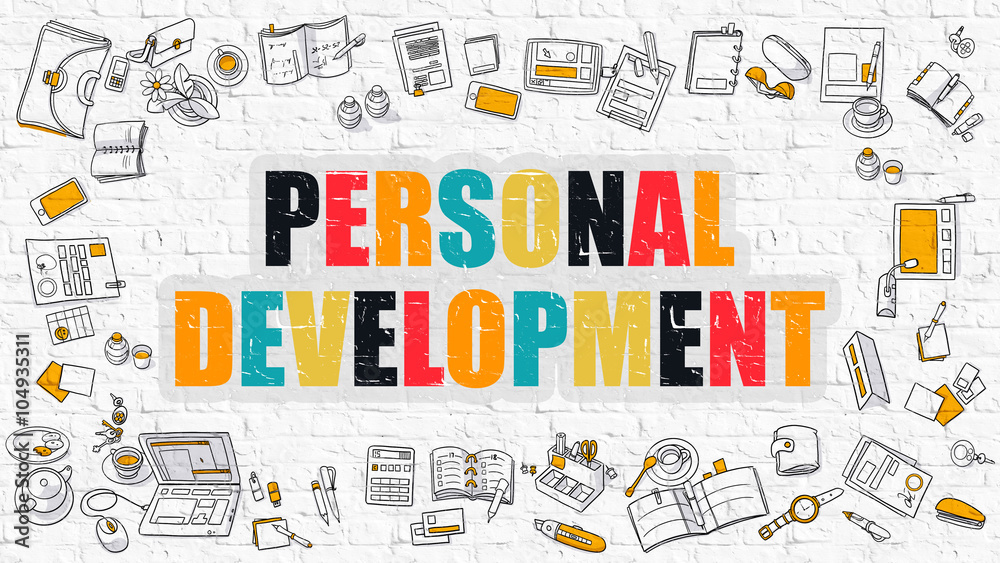 Personal Development - Multicolor Concept with Doodle Icons Around on ...