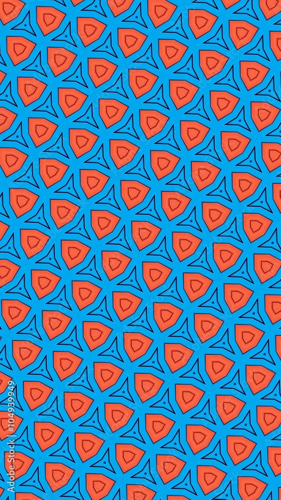 Blue and orange abstract fabric pattern Stock Illustration | Adobe Stock