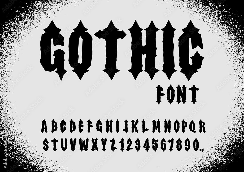 Gothic font. Ancient font. Gothic letters. Vintage alphabet. Let Stock ...