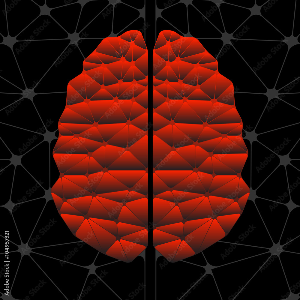 Abstract geometric human brain with colorful triangles Stock Vector ...