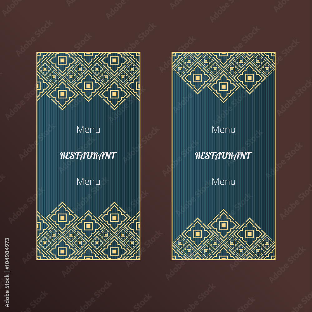 Set of abstract vector cards. Two vector templates with elegant ...
