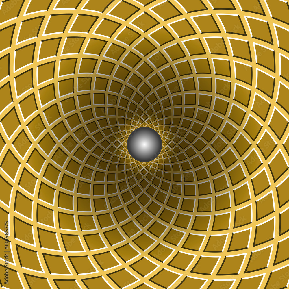 Checkered funnel. Rotating hole. Motley moving background. Optical ...