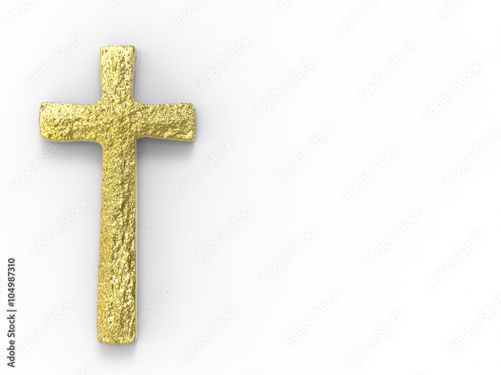 gold cross on white background Stock Illustration | Adobe Stock