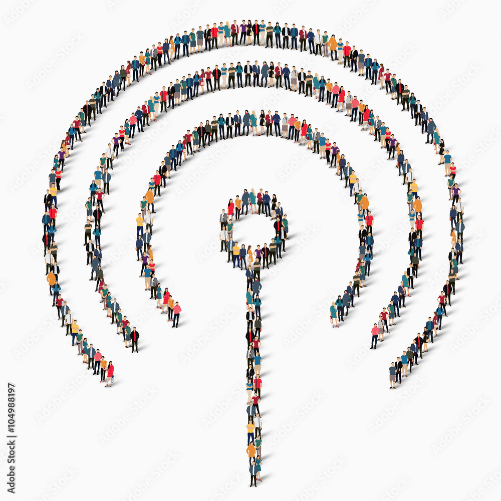 people wi-fi internet icon Stock Vector | Adobe Stock