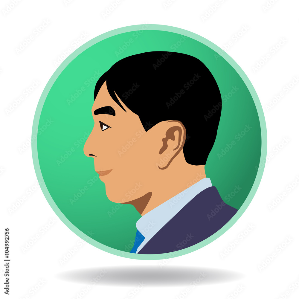 man profile icon, face as seen from the side, avatar, vector ...