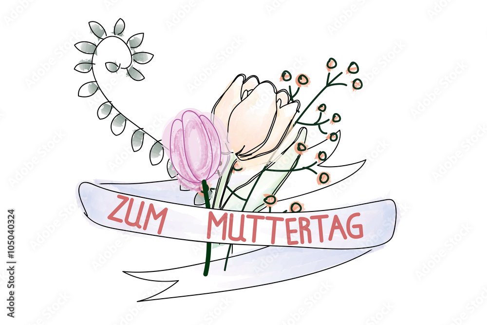 Blumenstrauß zum Muttertag Stock Vector | Adobe Stock