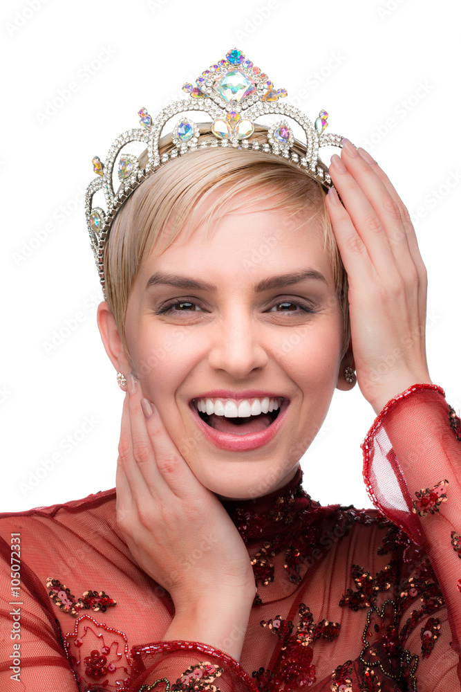 Cute fun energetic adorable beauty pageant winner pretty perfect white ...