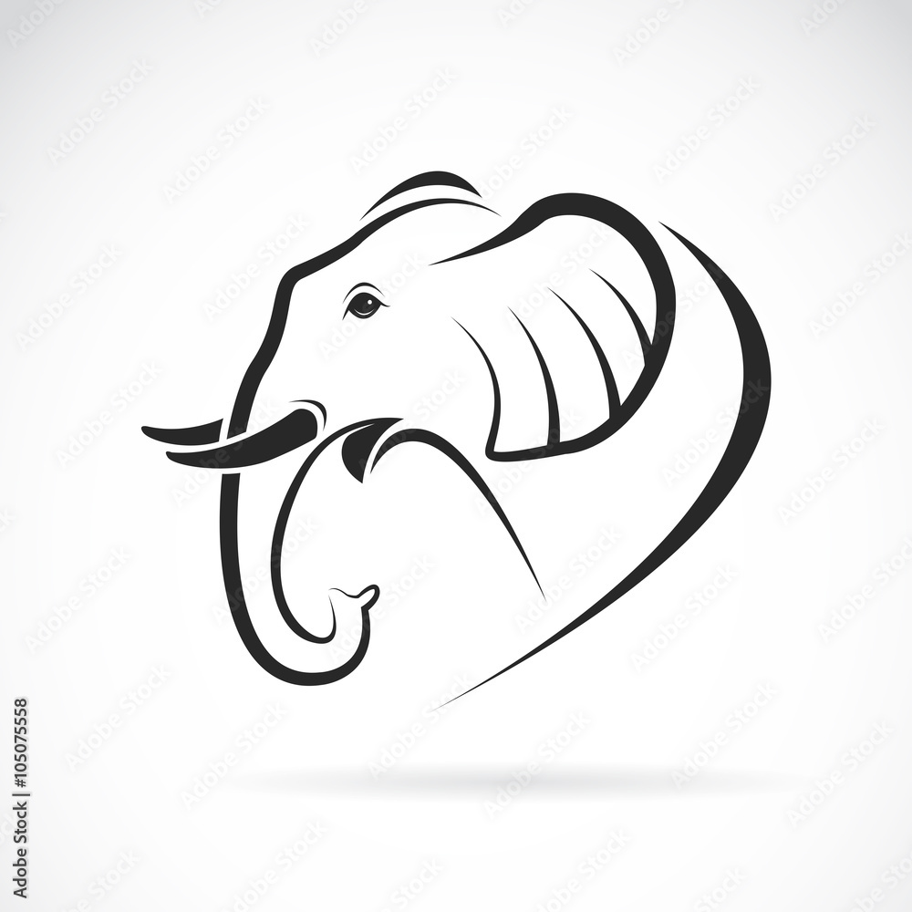 Vector image of an elephant design on a white background Stock Vector ...