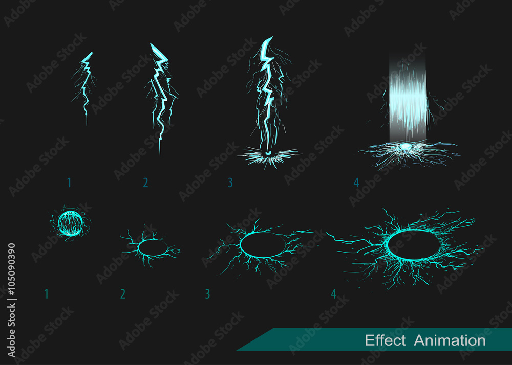 Vector effect. Effect for game. Explode effect animation. Cartoon ...