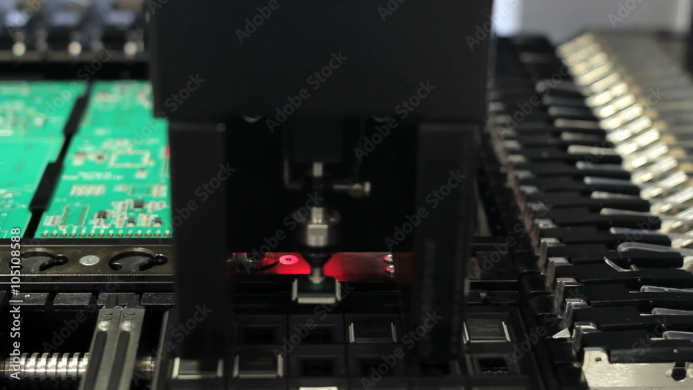 Surface Mount Technology (Smt) Machine places elements on circuit ...