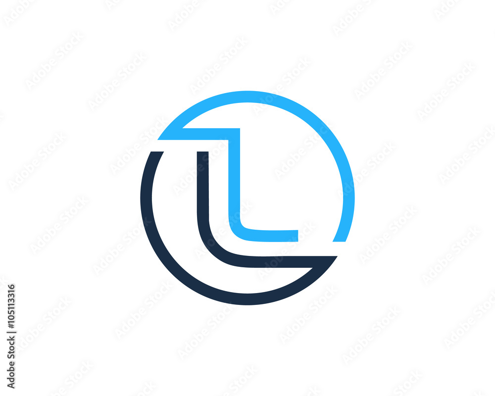 Letter L Lines Circle Logo Stock Vector | Adobe Stock